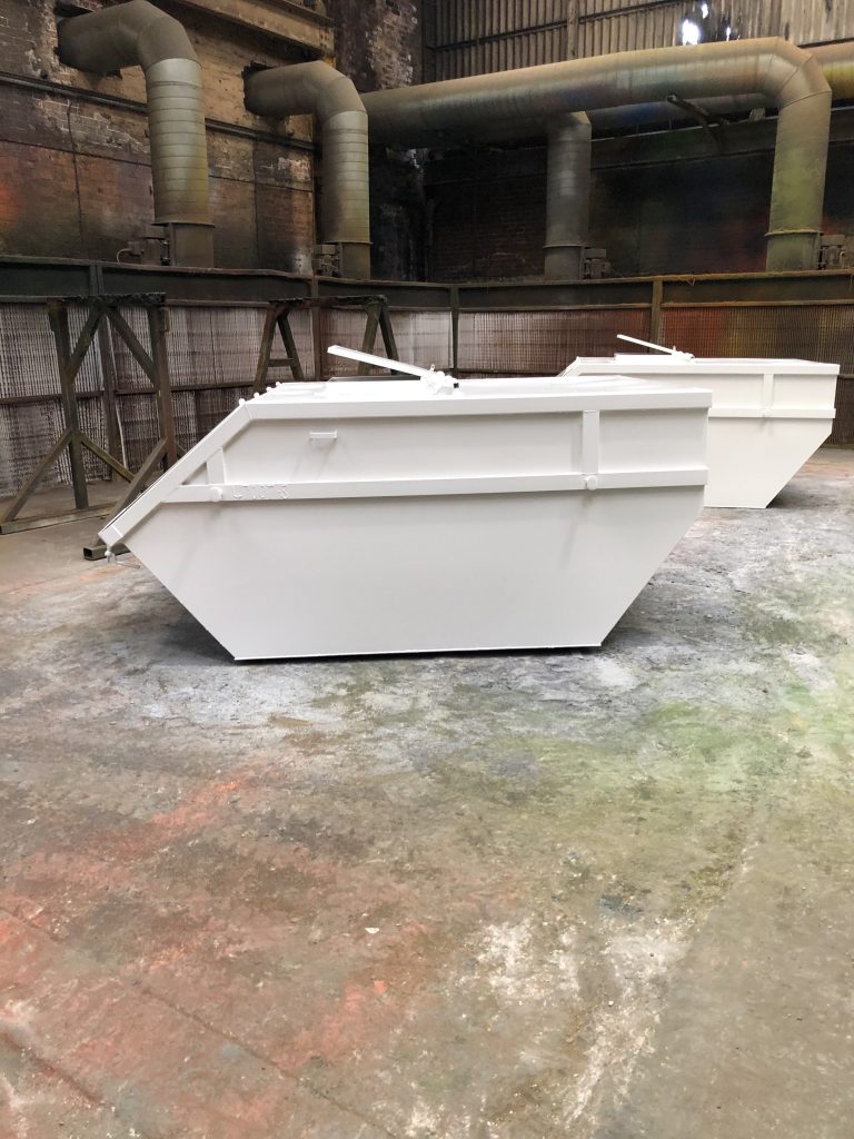 H W Energy 8YD closed ash skip with lidded aperture in roof - Skip Units